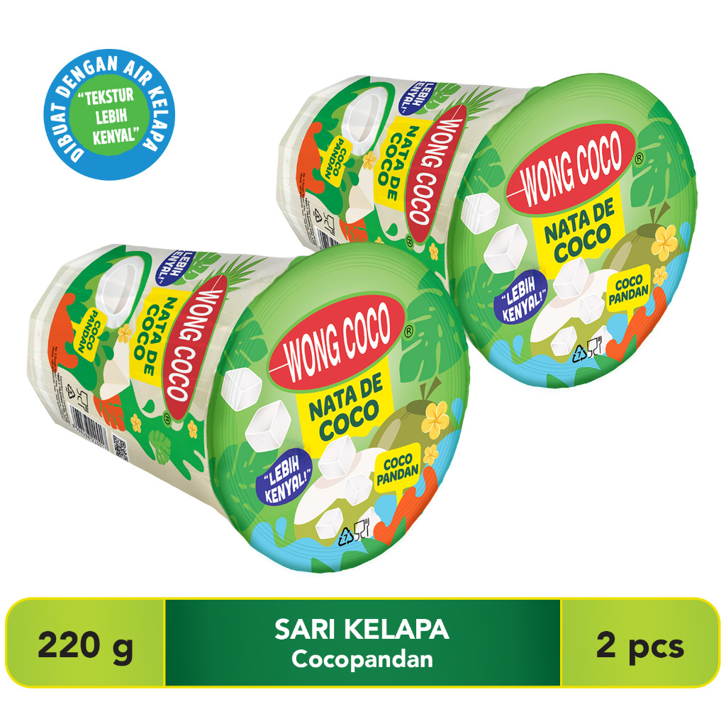 Jual Wong Coco Nata de Coco Cocopandan 220gr (2Pcs) | Shopee Indonesia