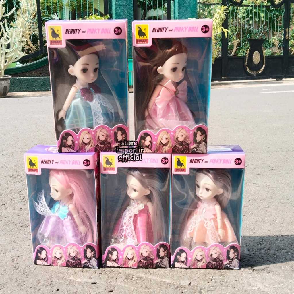 Jual Mainan Anak Boneka 602 5 Beauty And Pinky Doll Mini Murah Kemasan ...