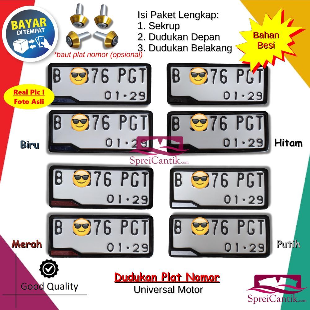 Jual PROMO GAMIDO Dudukan Plat Nomor Sepeda Motor 2 Pcs Bingkai Breket ...