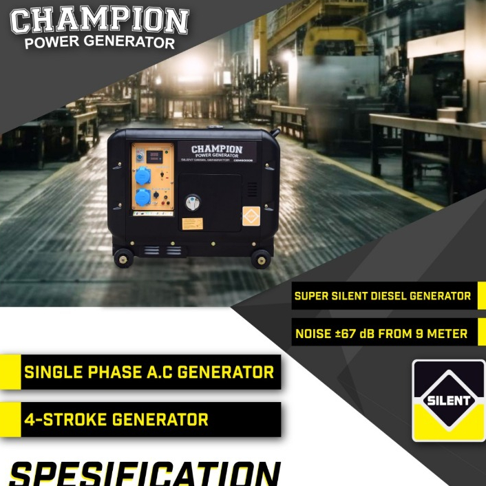 Jual Super Silent diesel Genset CHAMPION USA Power Generator 5000 watt ...