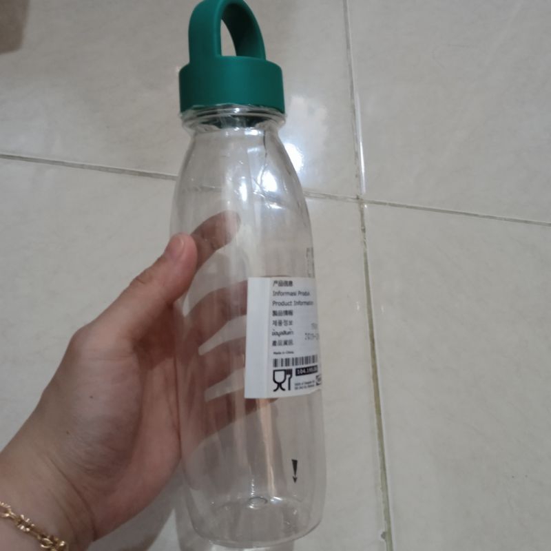 Jual IKEA botol air minum plastik bening 500 ml water bottle portable ...