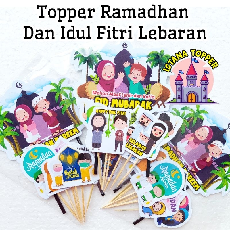 Jual Topper Cake STANDART / CUSTOM Tema LEBARAN / Topper Idul Fitri ...