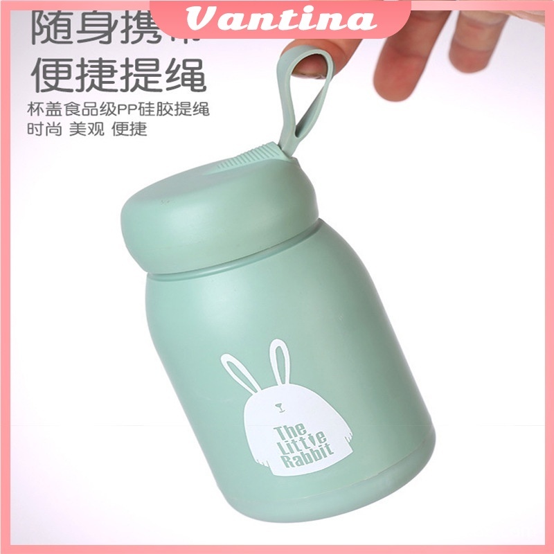 Jual Botol minum Kaca Bening Termos motif rabbit/ gelas kaca vacumm ...