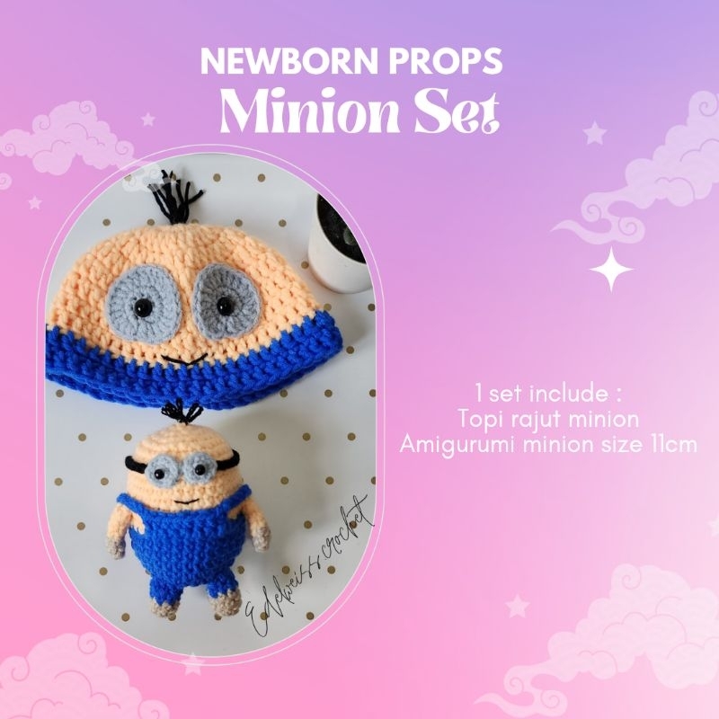 Jual Properti foto newborn minion set | boneka rajut minion | amigurumi ...