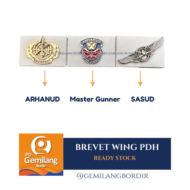 Jual BREVET WING PDH TNI-AU | ARHANUD - Master Gunner - Sasud | Ready ...