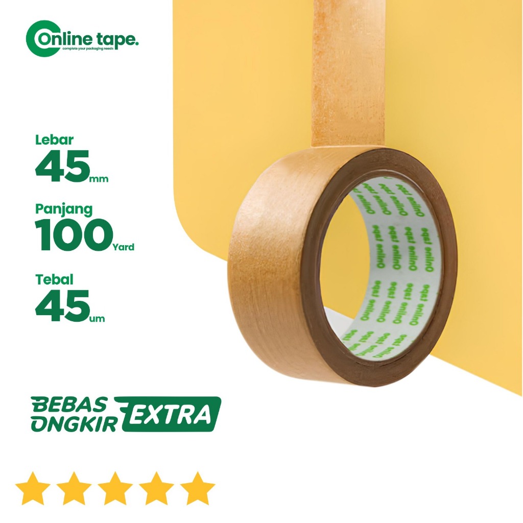Jual Kraft Tape Original Termurah / Lakban Kertas Kraft Real Terbaik ...