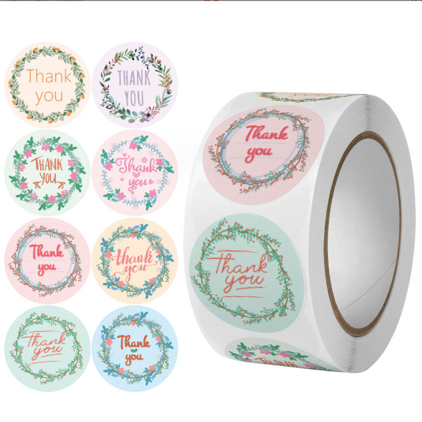 Jual Stiker Label Thank You / Stiker Roll 500 Pcs Ukuran 2,5 CM Stiker ...