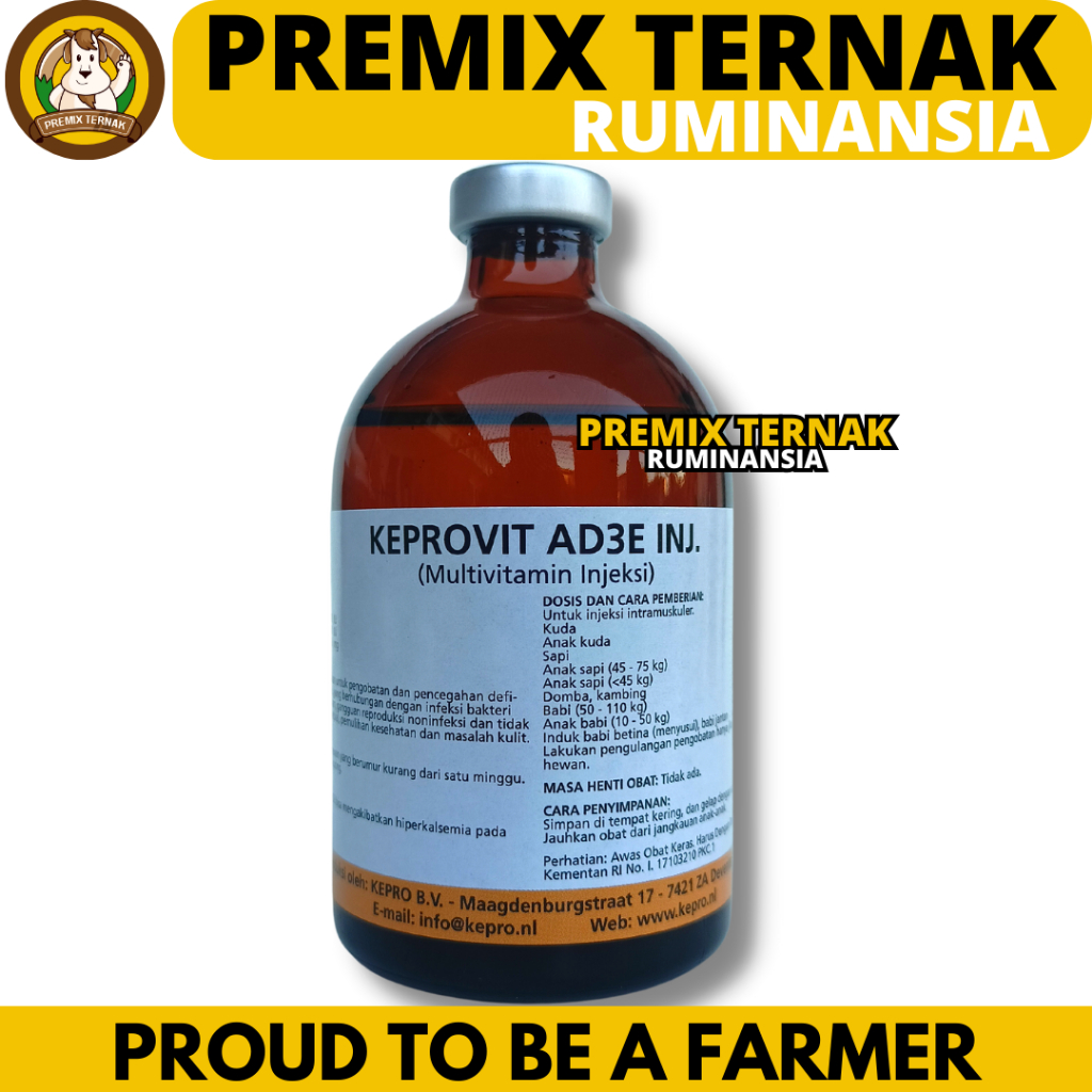 Jual KEPROVIT AD3E INJ 100ML - Vitamin ADE Hewan Konsentrasi Tinggi Untuk Ternak Sapi kambing ...