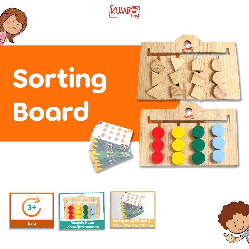 Jual Mainan Edukasi Papan Kayu Anak Sorting Board Mainan Montessori ...