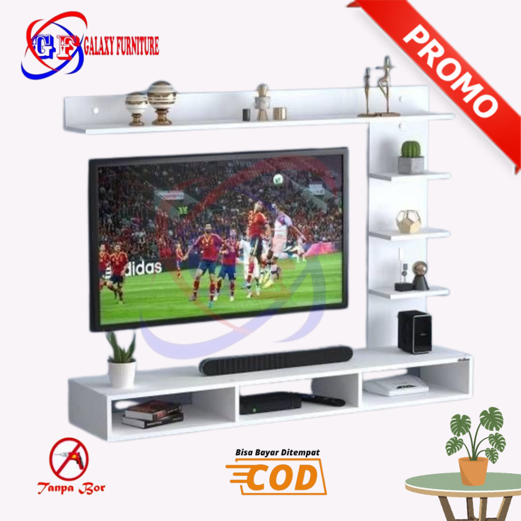 Jual (RTV 027) Rak TV Dinding Minimalis Gantung / Meja TV Tempel ...