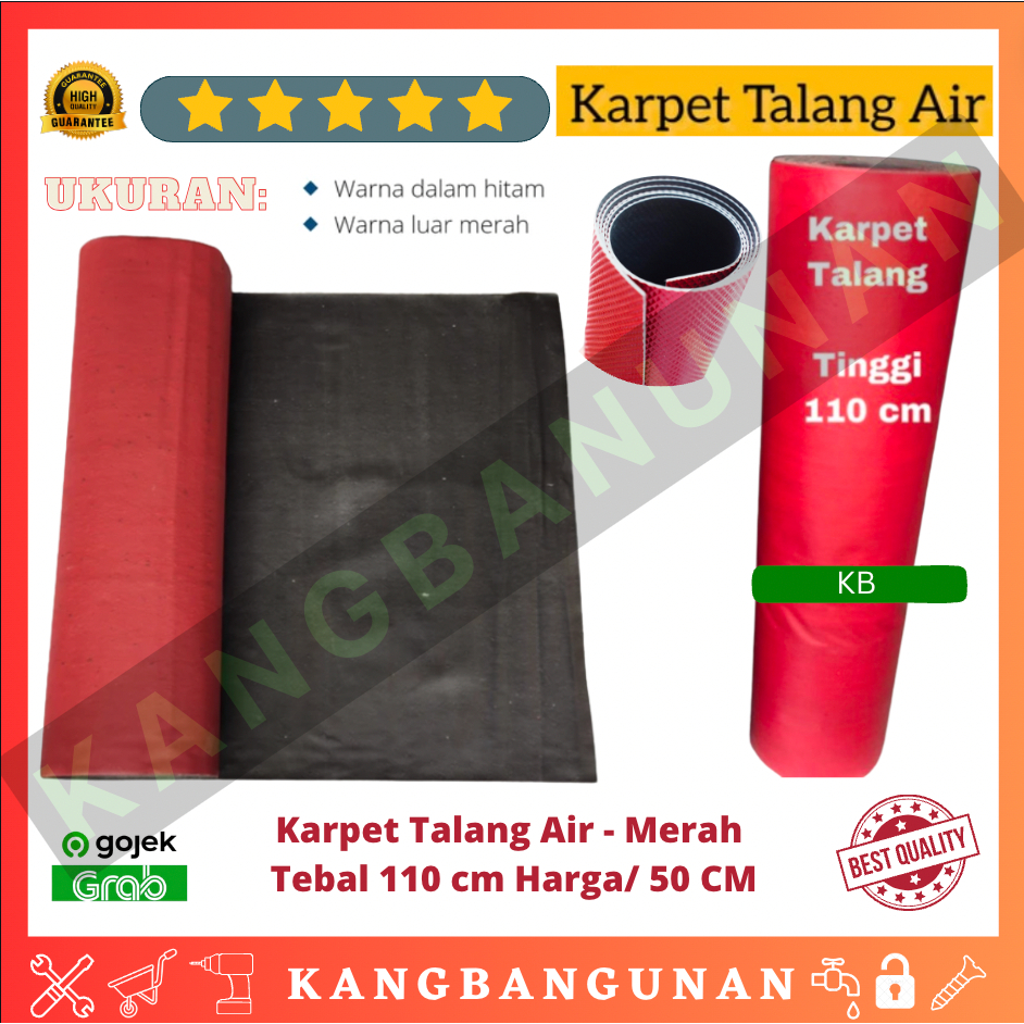 Jual Karpet talang Air Merah Hitam Tebal 110 cm Atap alas kandang ...