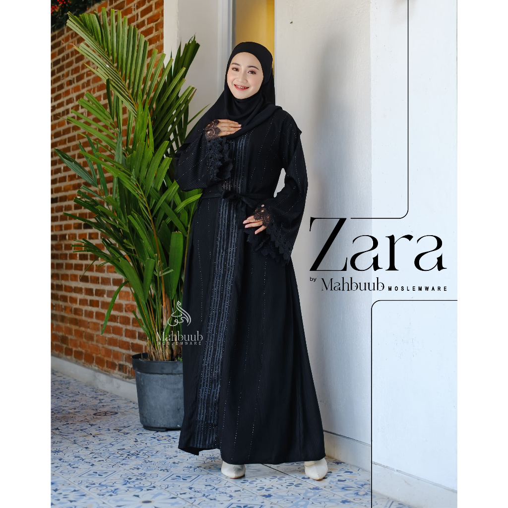 Jual Zara Abaya Hitam Turkey Gamis Syari Muslimah Bahan Jetblack Hitam ...