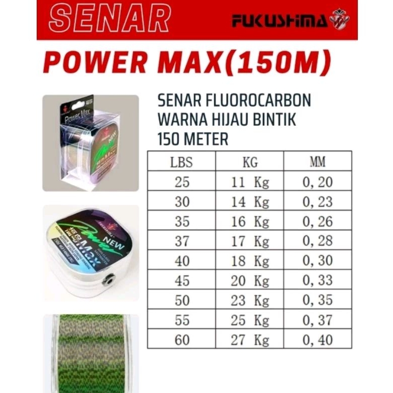Jual senar fukushima power max uk 100m 150m | Shopee Indonesia