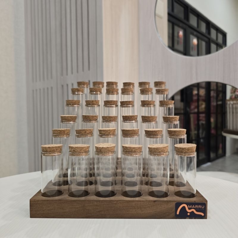 Jual MARRU 6Pcs Tabung Kaca Display Biji Kopi Teh Bumbu Dapur Dengan ...