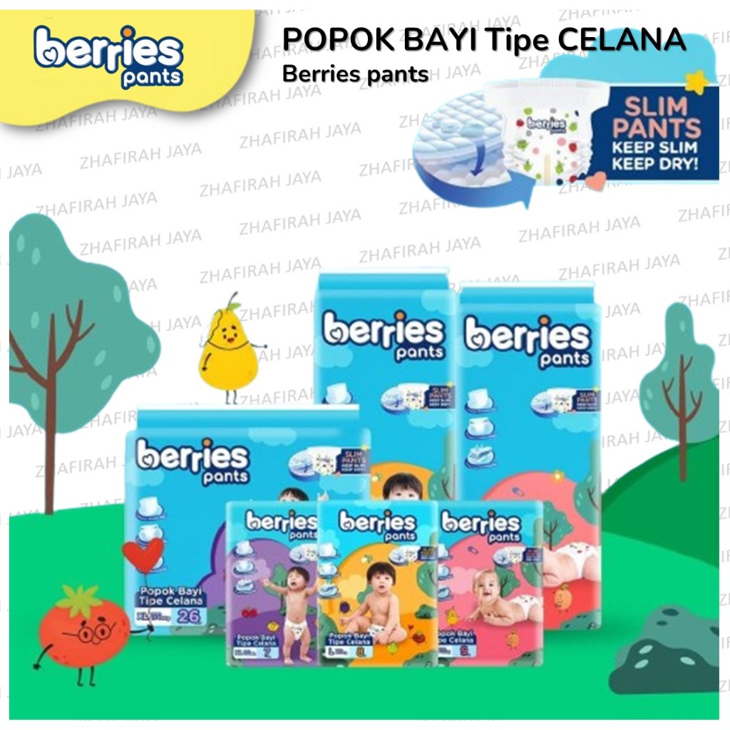 Jual BERRIES Pants Popok Bayi Tipe Celana M9 L8 XL7 M34 L30 XL26 ...