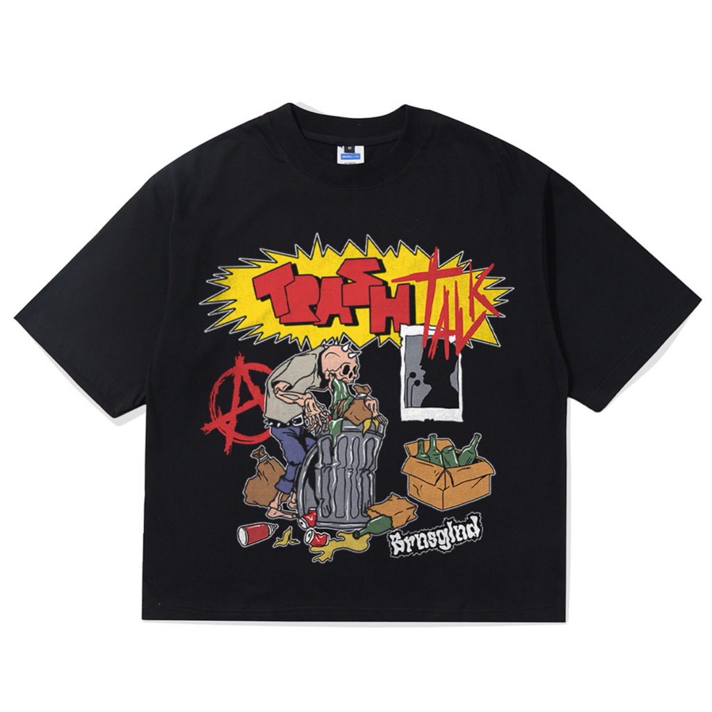 Jual T-Shirt | Oversize | Trash Talk | Black | Brainsgland | Shopee ...