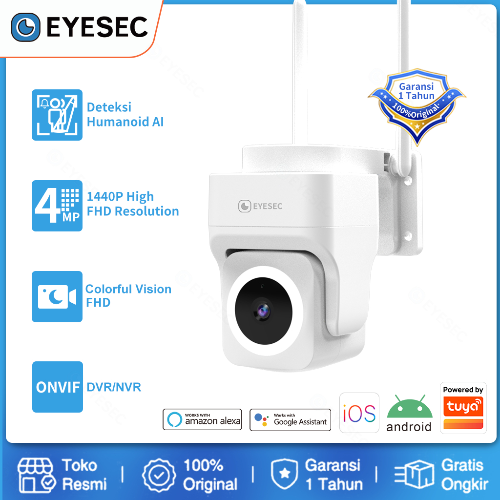 Jual EYESEC IP Kamera Outdoor CCTV Wifi 4MP Waterproof 360 Derajat 3X ...