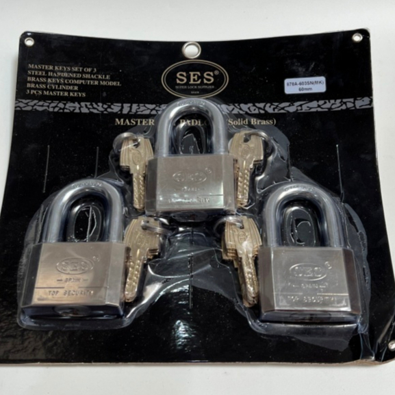 Jual Gembok SES 878 60MM A MK3 (Short Shackle Masterkeys set of 3 ...