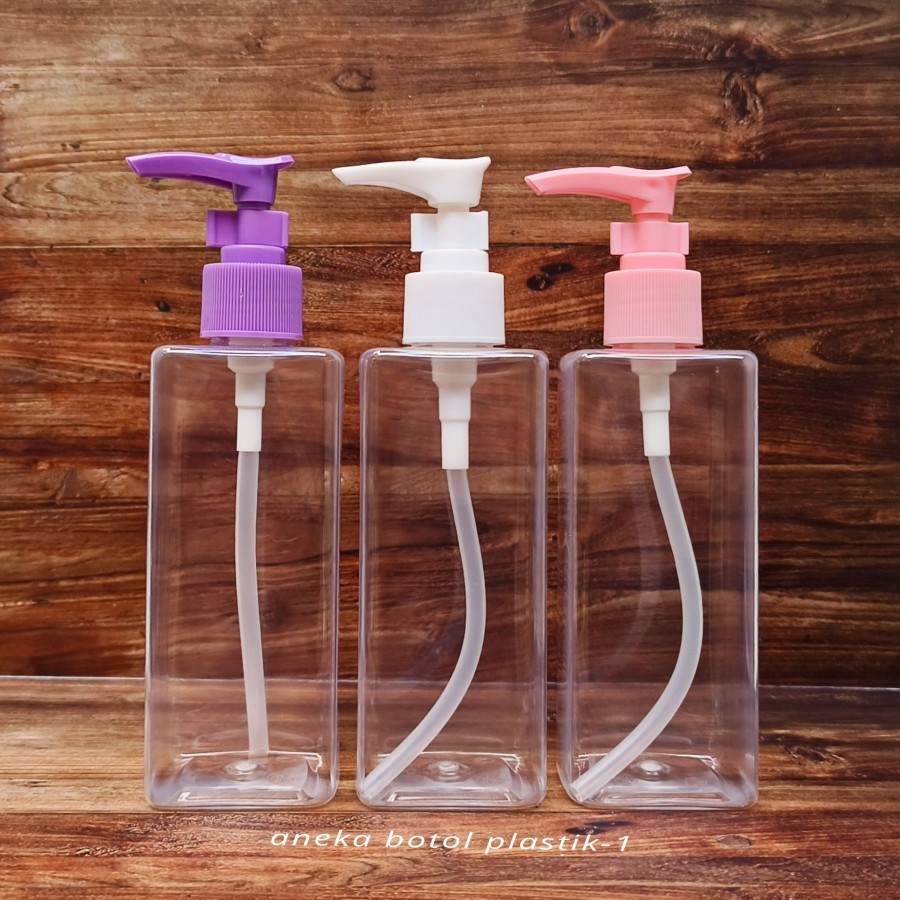Jual Botol Pump Clip 250ml Pet Kotak Clear / Botol Plastik 250 Ml Pump Clip Lock Pet Tebal Botol ...