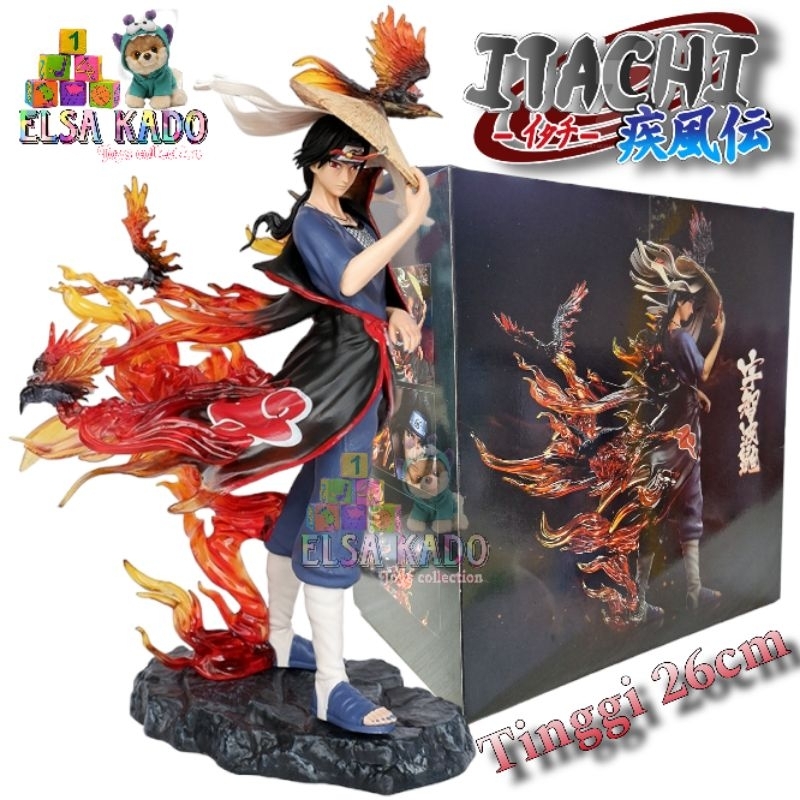 Jual Figure Uchiha Itachi Akatsuki Statue Action Figure Jubah Gagak Ber ...