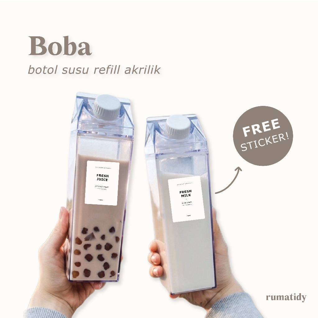 Jual 【RUMATIDY】BOBA Botol Minum Refill Fridge Bottle Tumbler Bentuk ...