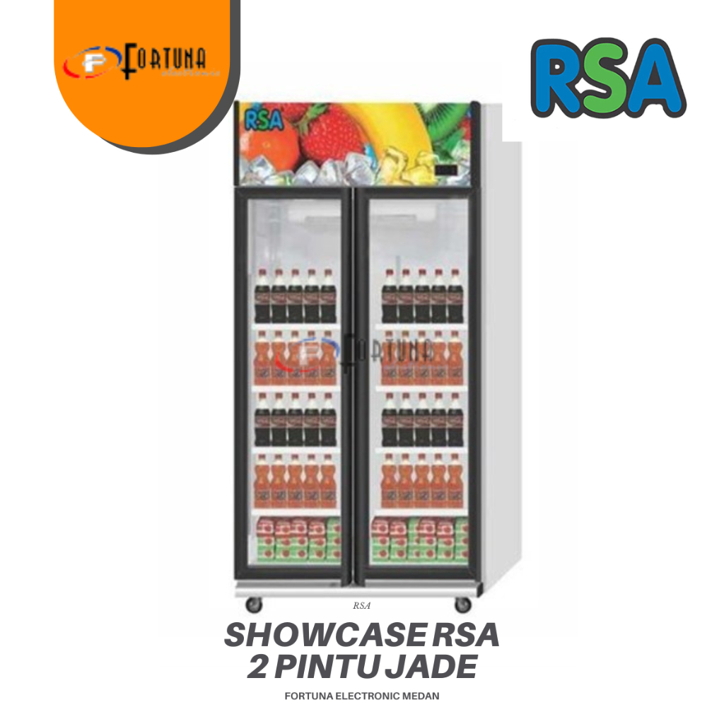 Jual RSA SHOWCASE 2 PINTU JADE DISPLAY CHILLER COOLER 800 LITER 10 RAK ...