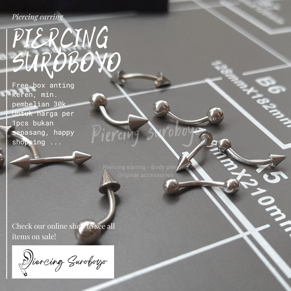 Jual banana piercing anting banana tindik banana barbel banana titanium ...