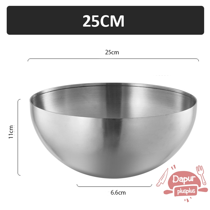 Jual Mangkok Salad Korea Stainless Tebal | Mangkuk Sup Silver Emas ...