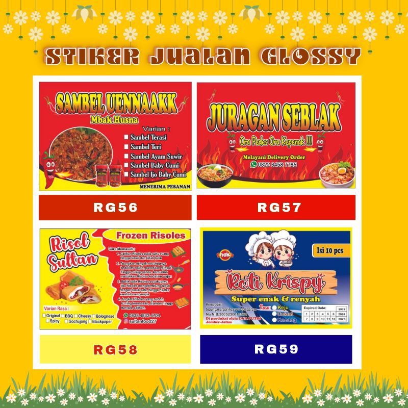Jual FREE Desain Stiker Persegi Panjang stiker makanan Stiker kemasan ...