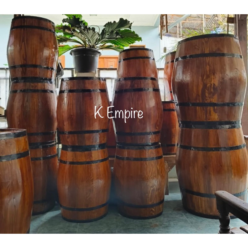 Jual Barrel Kayu Gentong Kayu Barel Kayu Tong Tahang Dekorasi - K ...