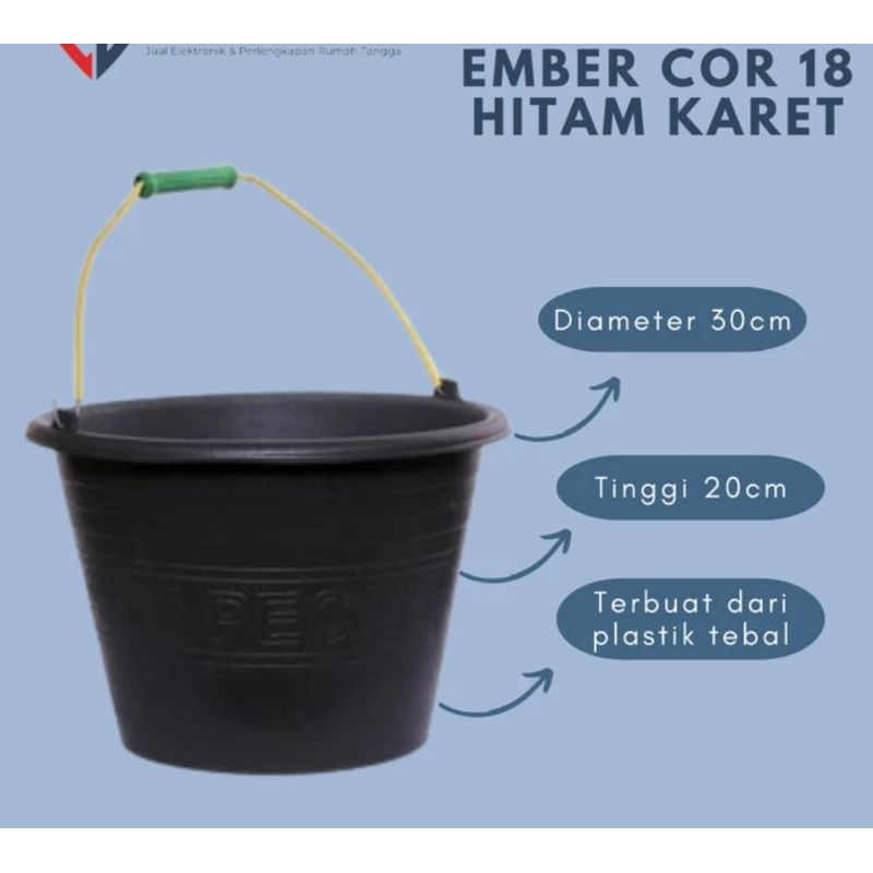 Jual Ember Anti Pecah Timba Cor TC 16 18 20 24 26 Black Bulls Bull ...