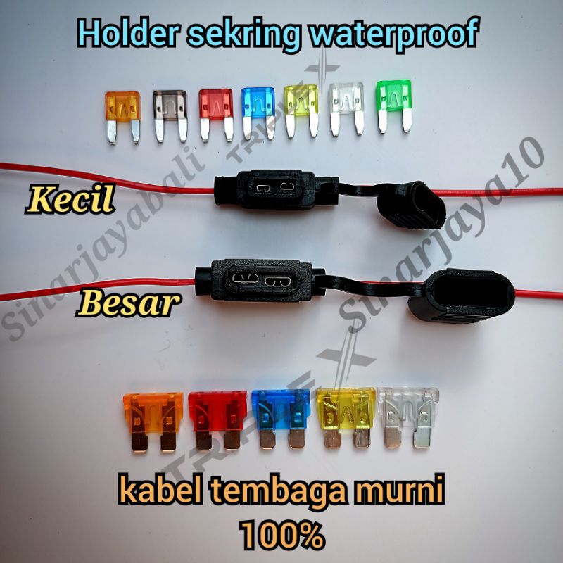 Jual tempat sekring tancap holder fuse waterproof anti air motor mobil ...