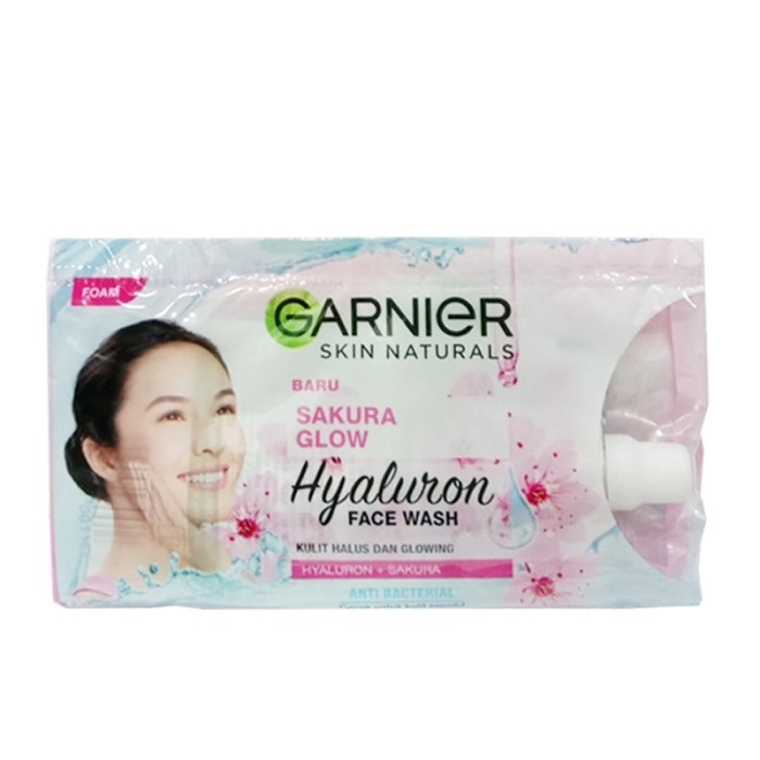 Jual Garnier Sakura Glow Hyaluron Face Wash Sachet 9ml | Shopee Indonesia