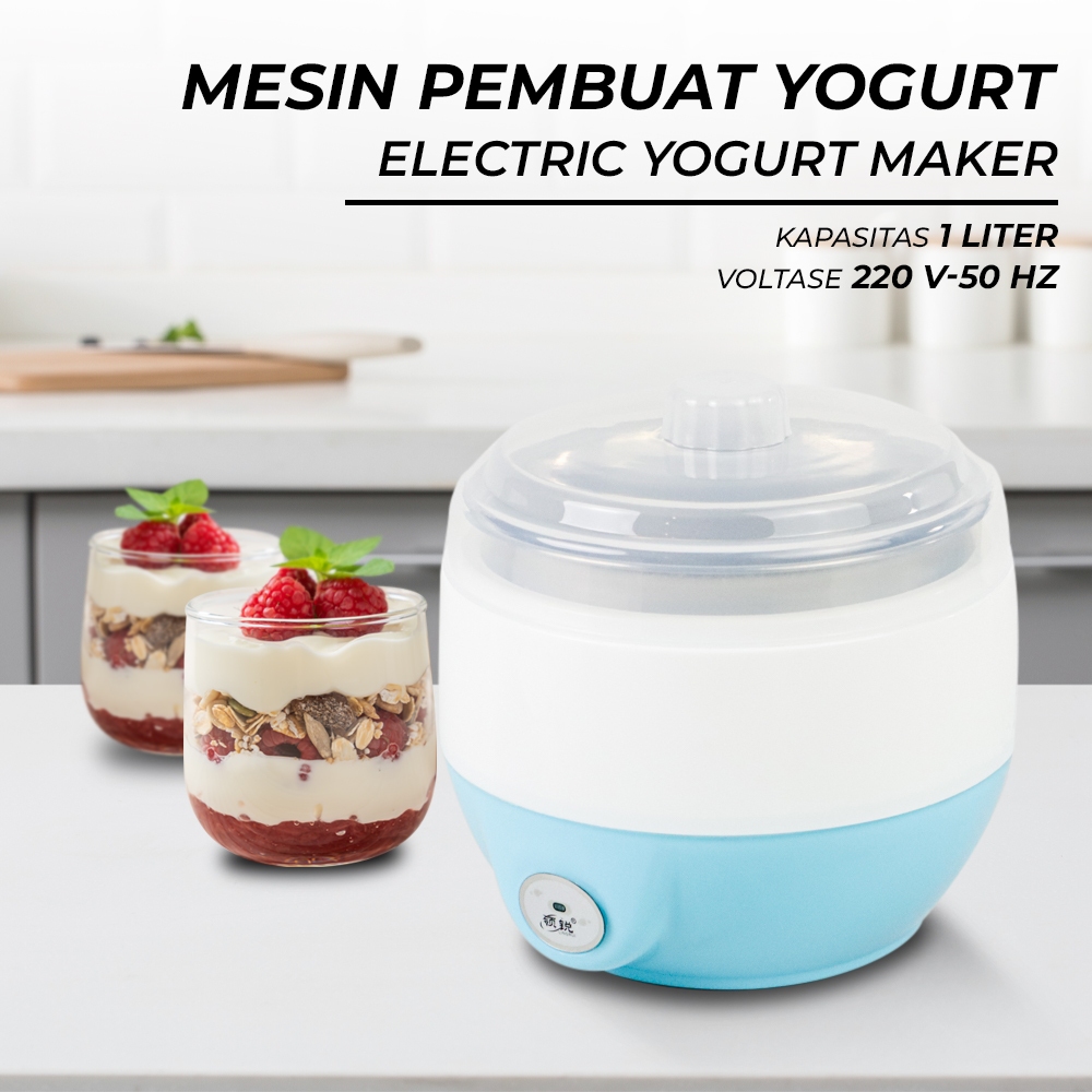 Jual Pembuat yoghurt maker elektrik machine kapasitas 1 Liter | Shopee ...
