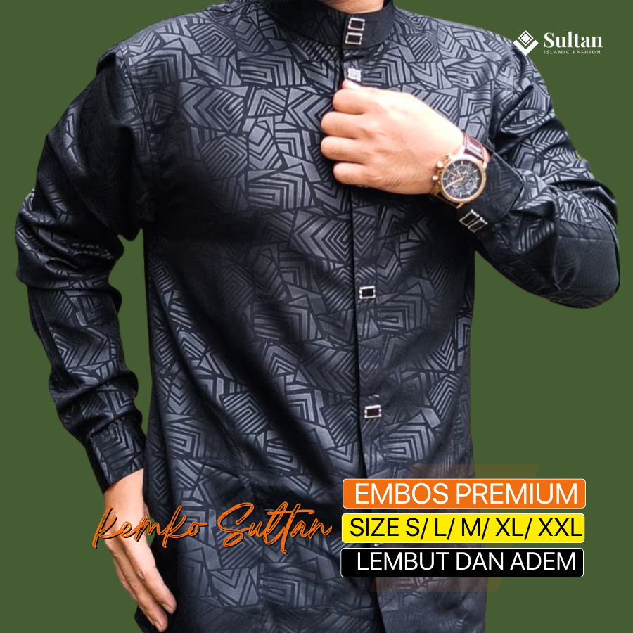 Jual (COD) Pakaian Terbaru Baju Muslim Kemeja Koko Kemko Pria Sultan ...