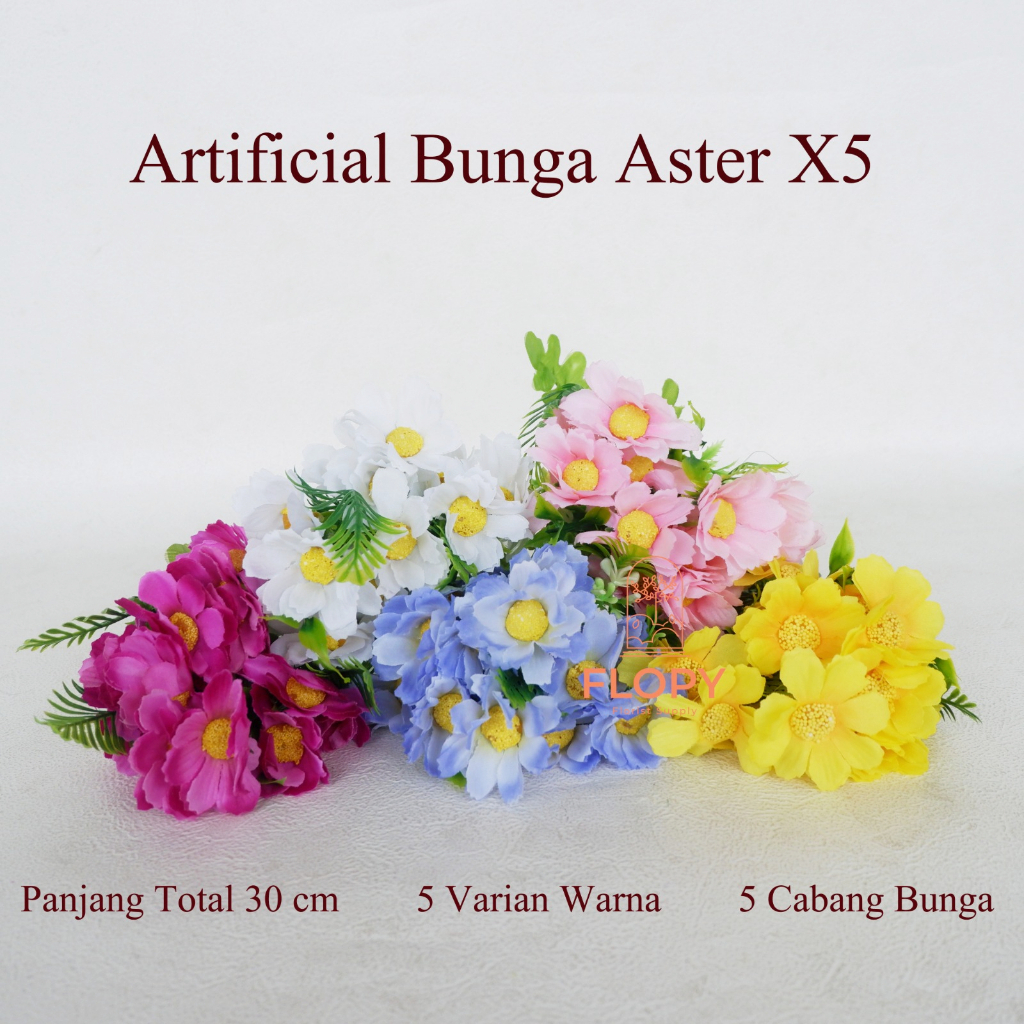 Jual [ 5 Tangkai ] Artificial Bunga Aster X5 / Bunga Dekorasi | Shopee ...