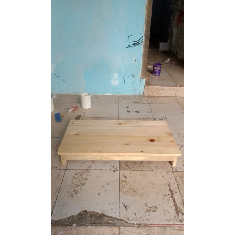 Jual meja monitor minimalis kayu jati belanda serbaguna / monitor stand ...