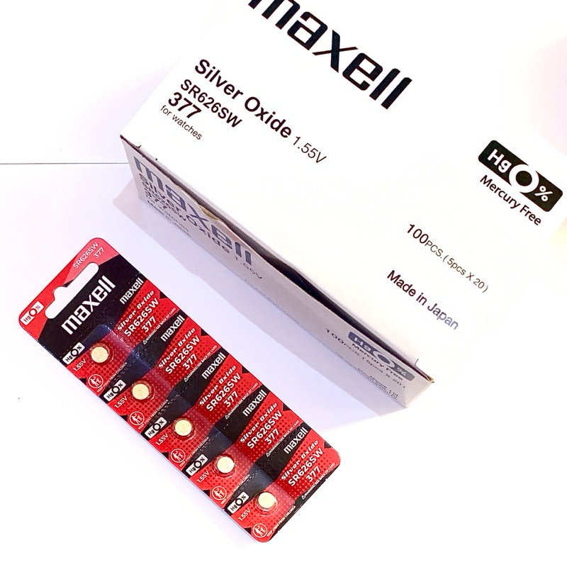 Jual Baterai SR626SW 377 Maxell Original Battery LR626 Silver Oxide 1.5 ...