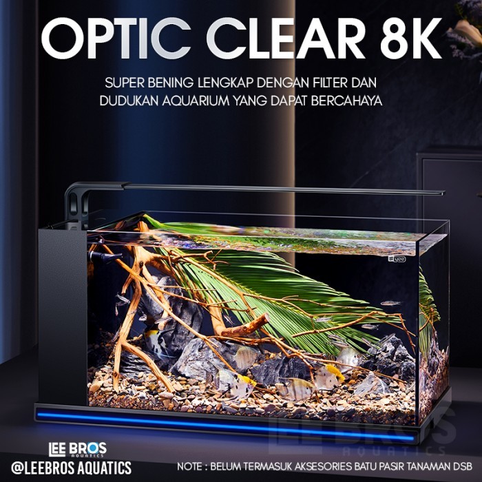 Jual Aquarium Optic Clear 8K Size 40cm 60cm Complete Filter + LED ...