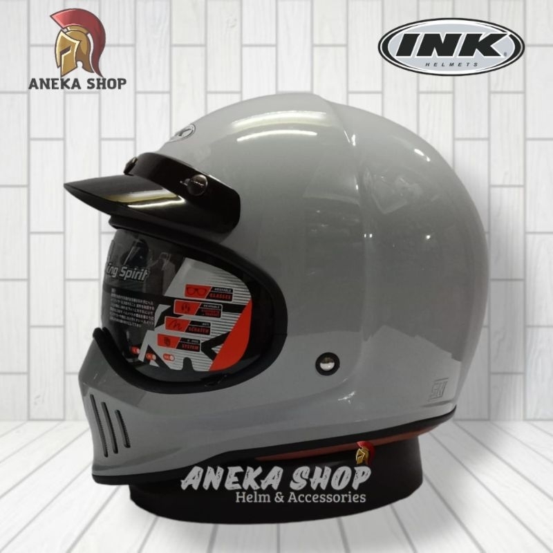 Jual HELM INK TROOPER SOLID ASPHALT GREY | SINGLE VISOR | HELM RETRO ...