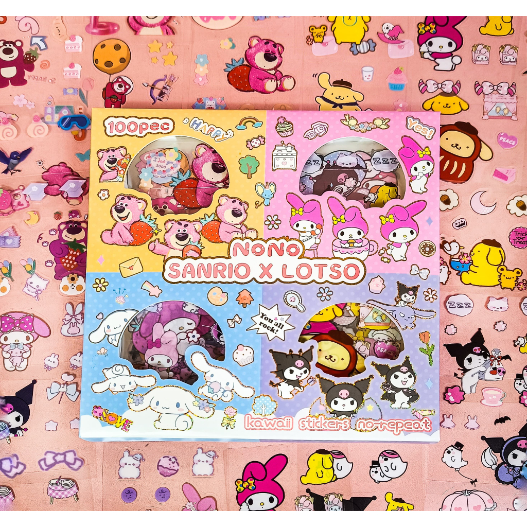 Jual STICKER LUCU 2D KARAKTER SANRIO KUROMI MELODY ISI 100 LEMBAR PER ...