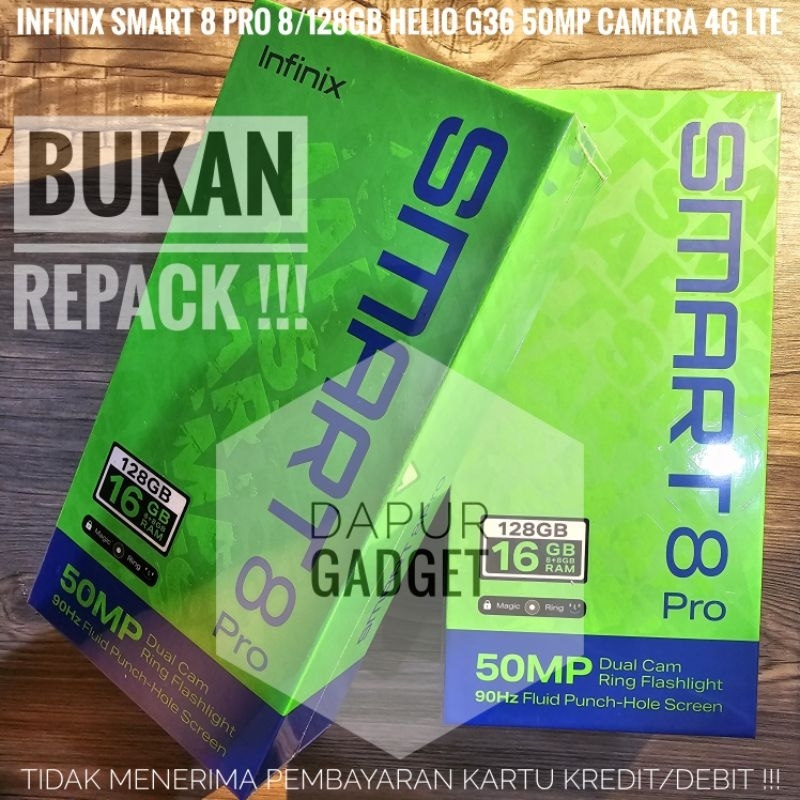 Jual Infinix Smart 8 Pro 8/128 GB Helio G36 50MP Camera Side Fingerprint 4G | Shopee Indonesia