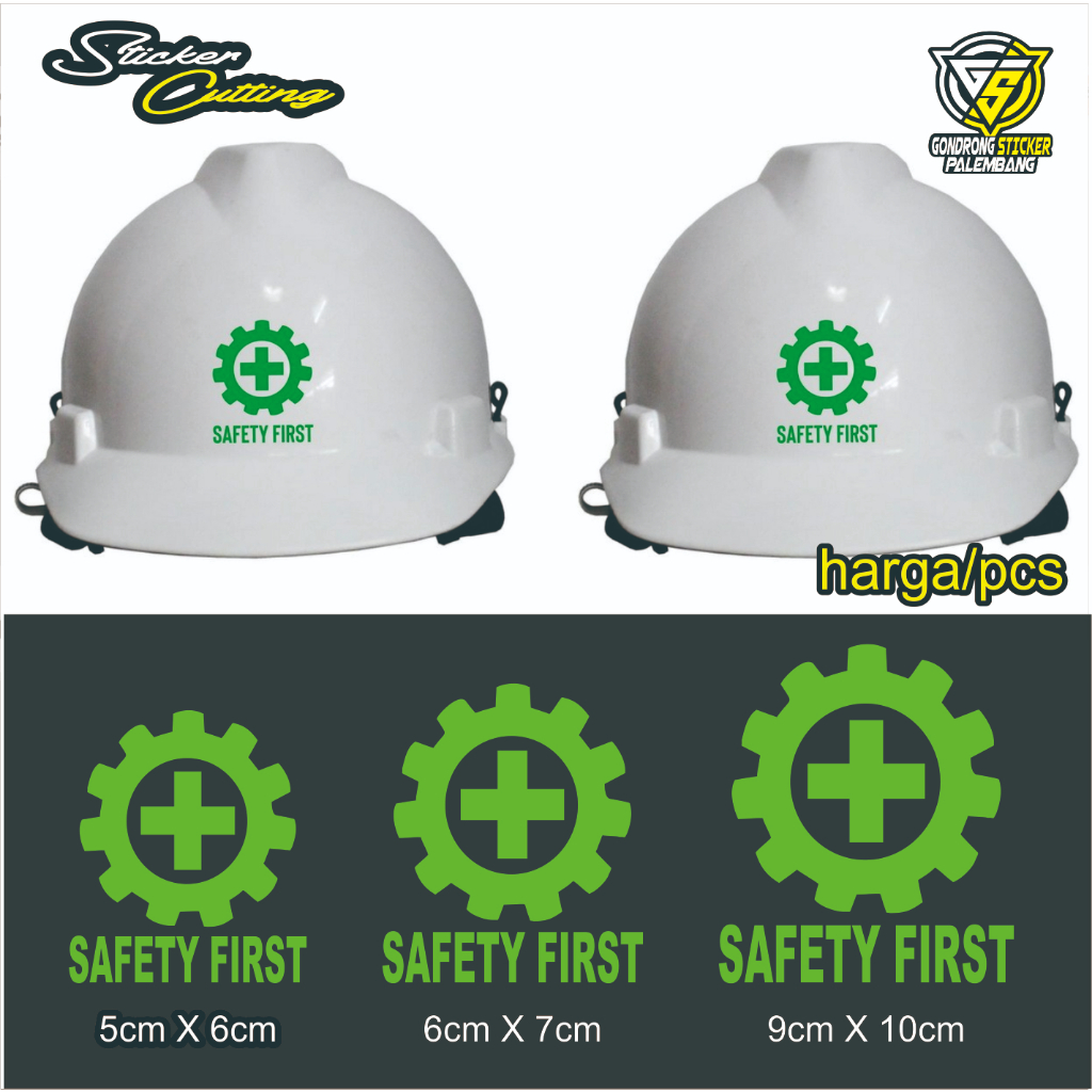 Jual Sticker Helm Proyek SAFTY FIRST Stiker Cutting | Shopee Indonesia