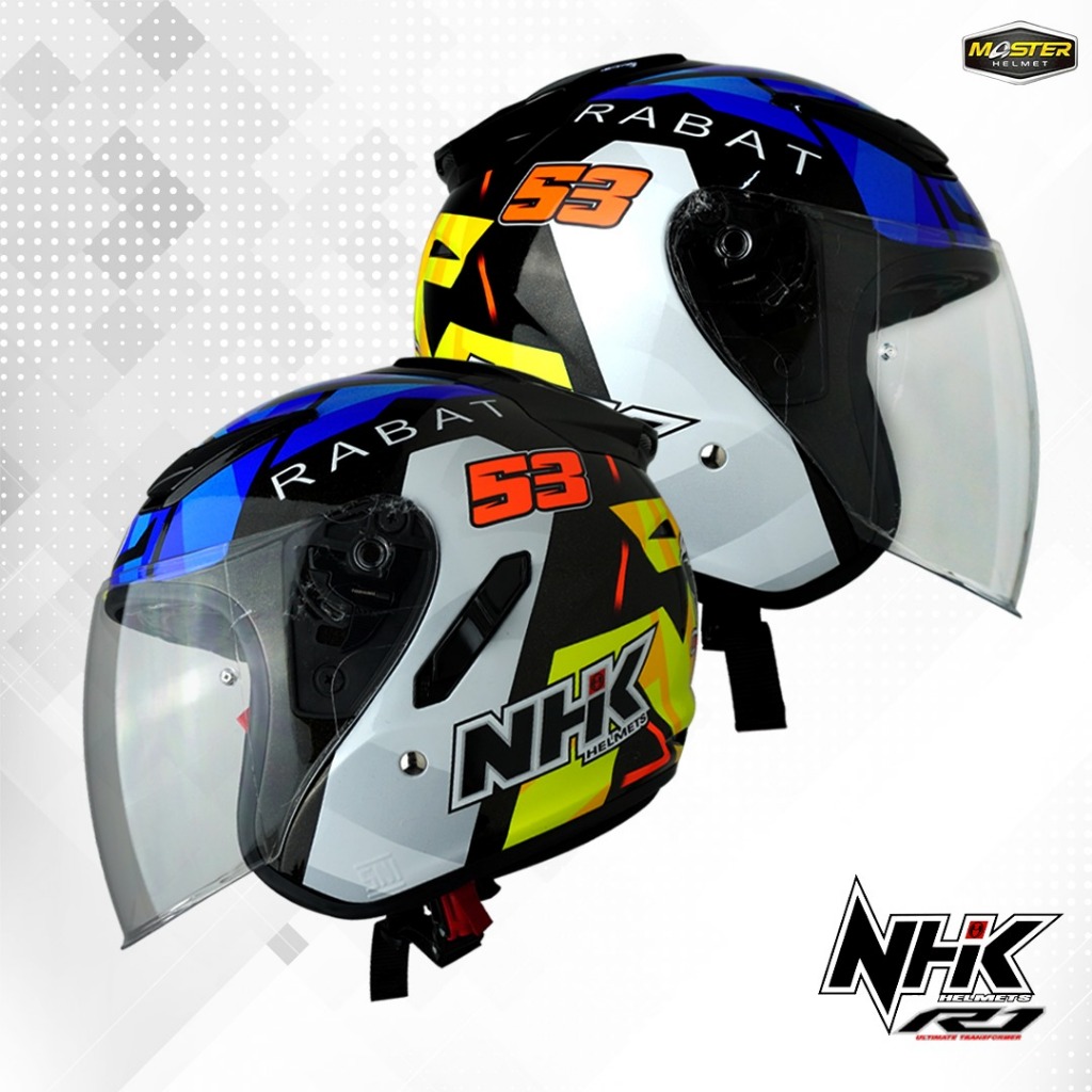 Jual HELM NHK HALF FACE R1 GP EDITION TITO RABAT BLACK GLITERS | Shopee ...