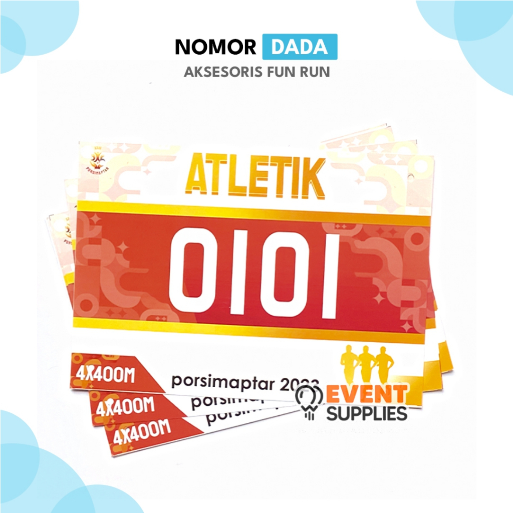 Jual BIB Number Stiker Nomor Dada Custom Color Run / Event Lari / Jalan ...
