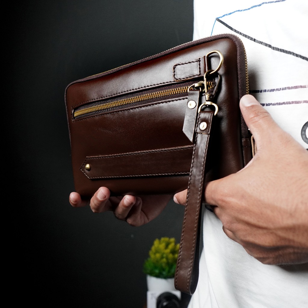 Jual Caliandravieri Hand Bag Pria Kulit Asli Clutch AR Tas Kondangan ...