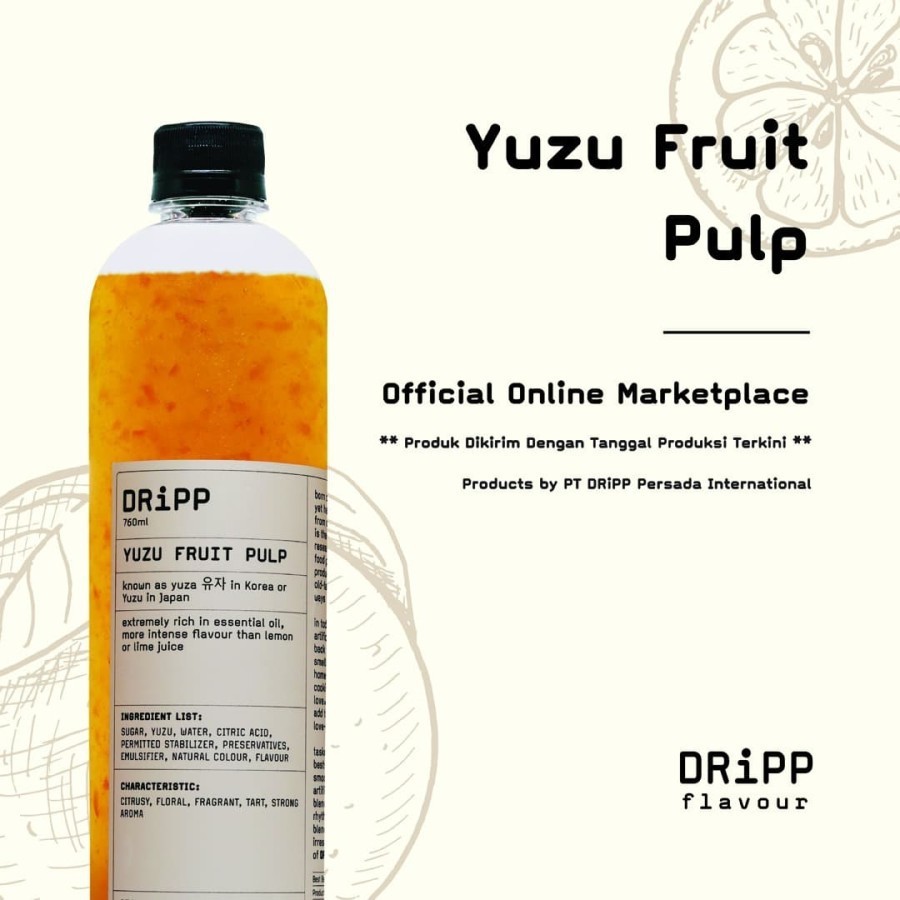 Jual DRiPP Yuzu Fruit Pulp (Sirup Bubur Rasa Buah Yuzu) | Shopee Indonesia