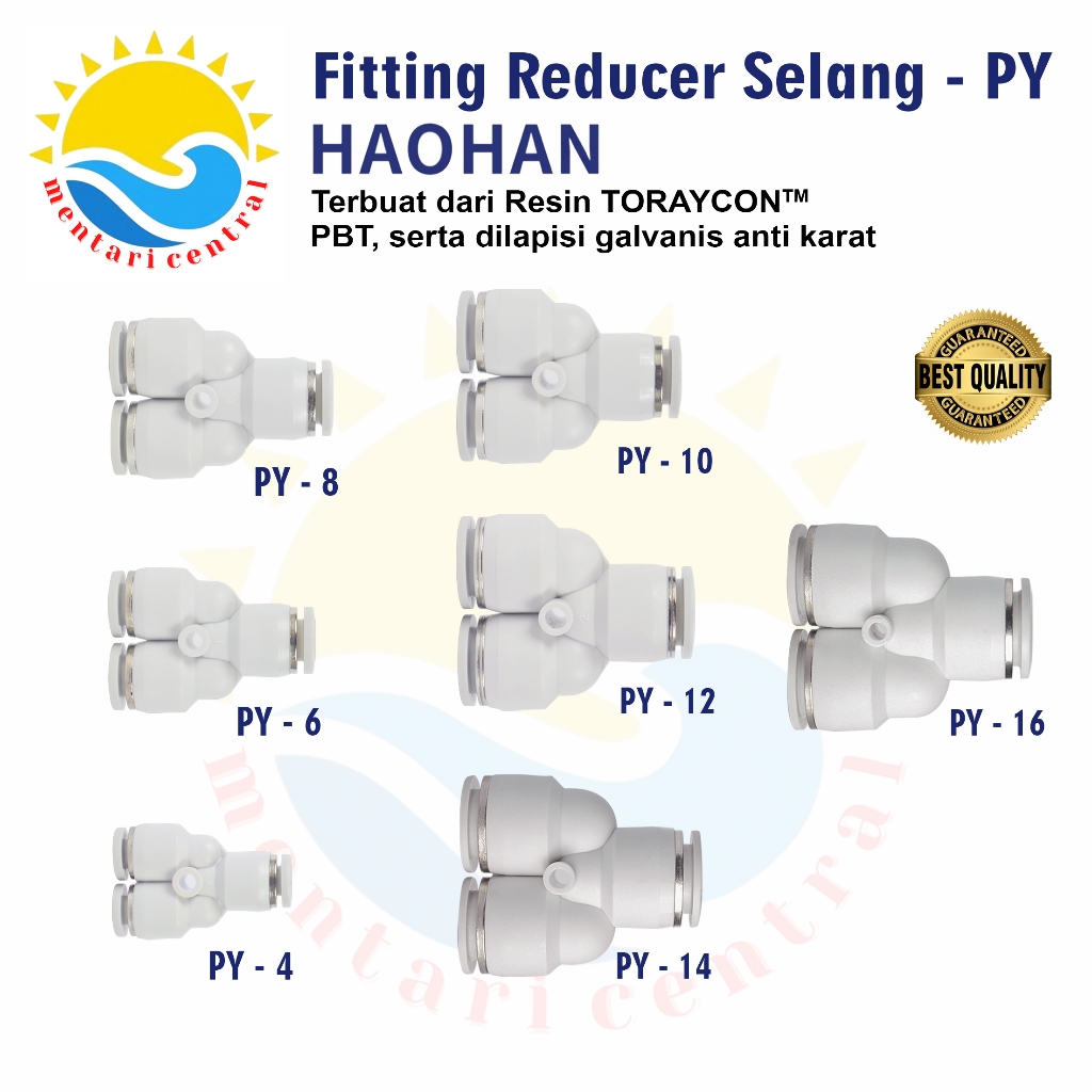 Jual PY Y connector Push In Fitting Konektor Slip Lock aeroponik ...
