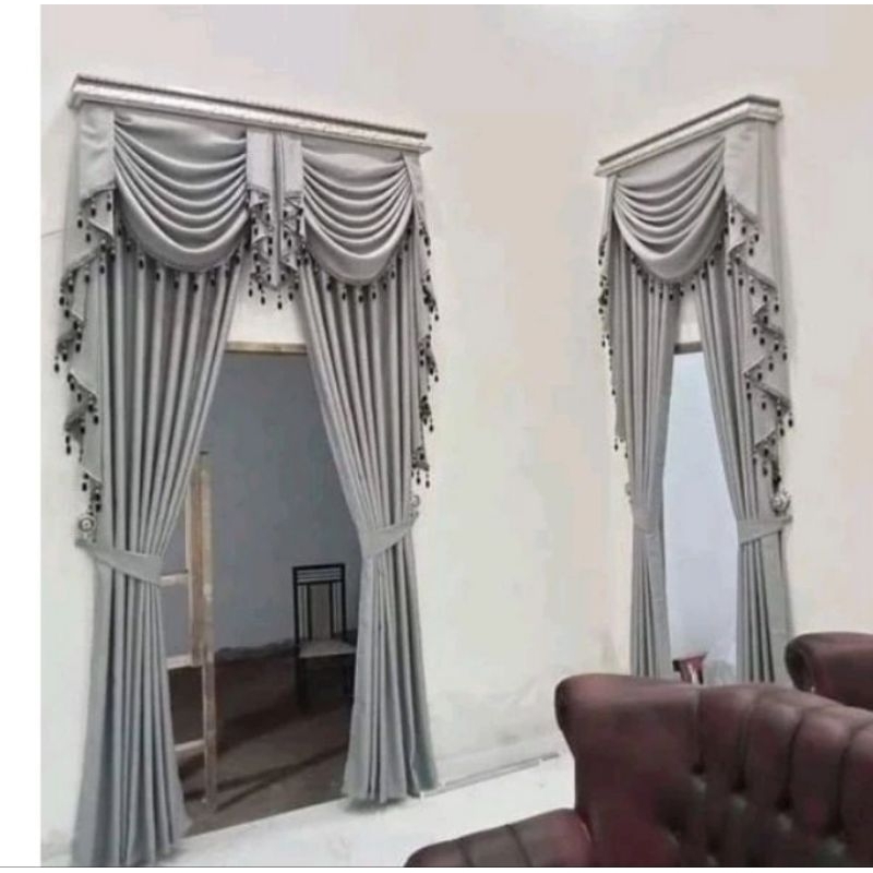 Jual 1 set gorden poni gelombang atas pintu dan jendela Minimalis Model ...