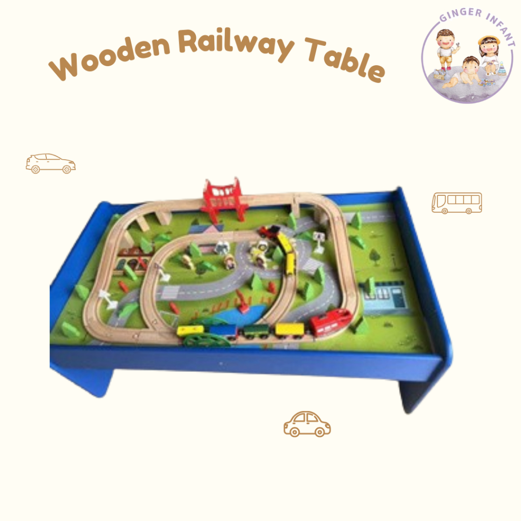 Jual GINGERINFANT wooden railway table mainan railway anak wooden ...
